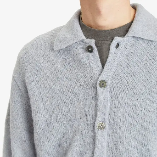 Our Legacy Evening Polo In Livid Blue Fuzzy Alpaca - 35% Off